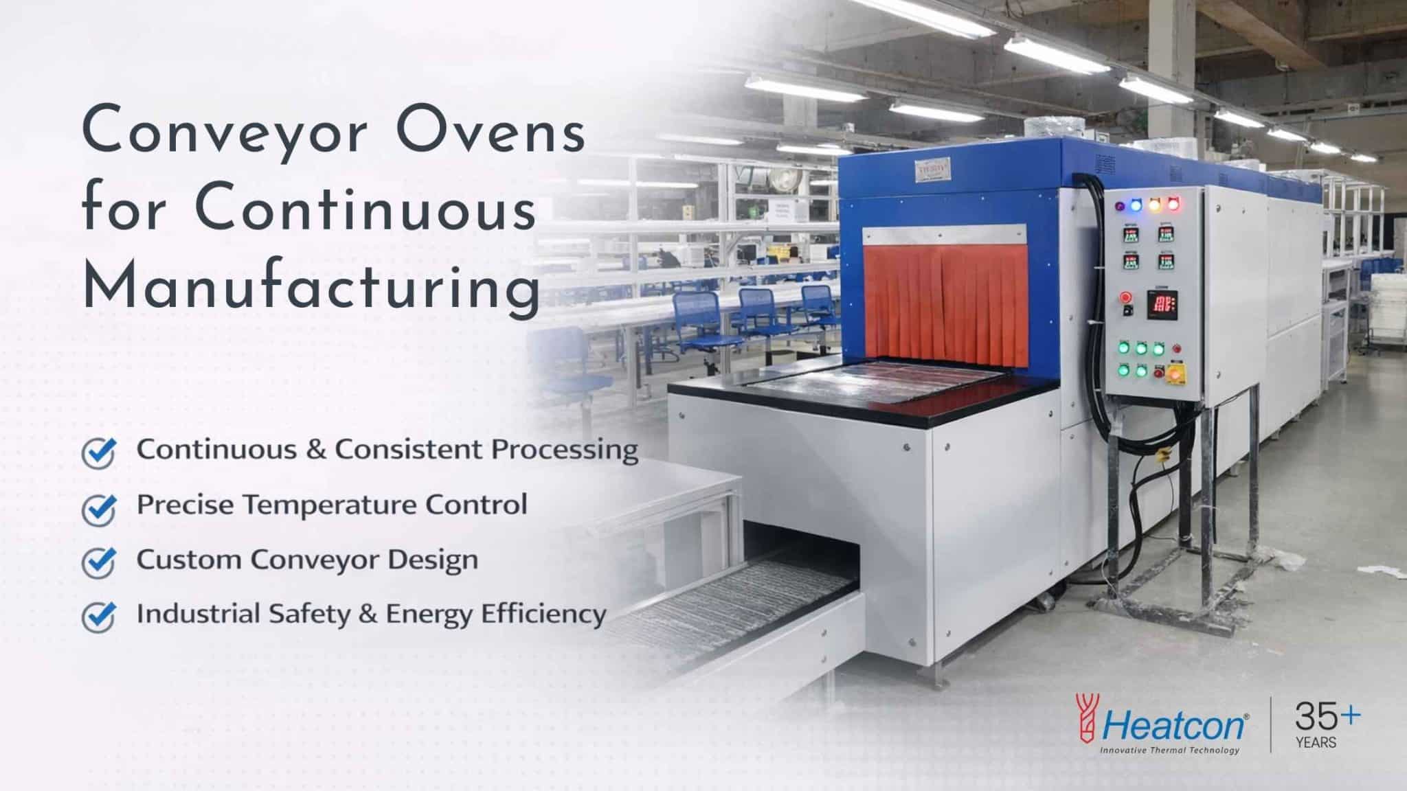 Conveyor Ovens for Continuous Production | Heatcon Sensors